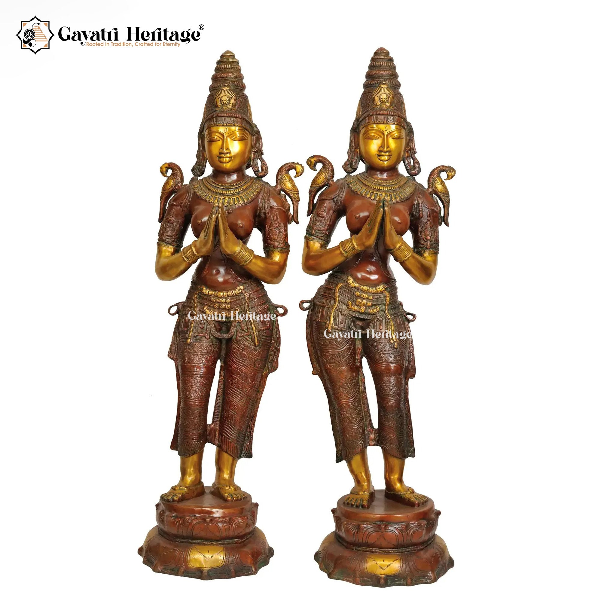 Brass Welcome Lady Statue – Traditional Greeting Décor | Gayatri Herit ...