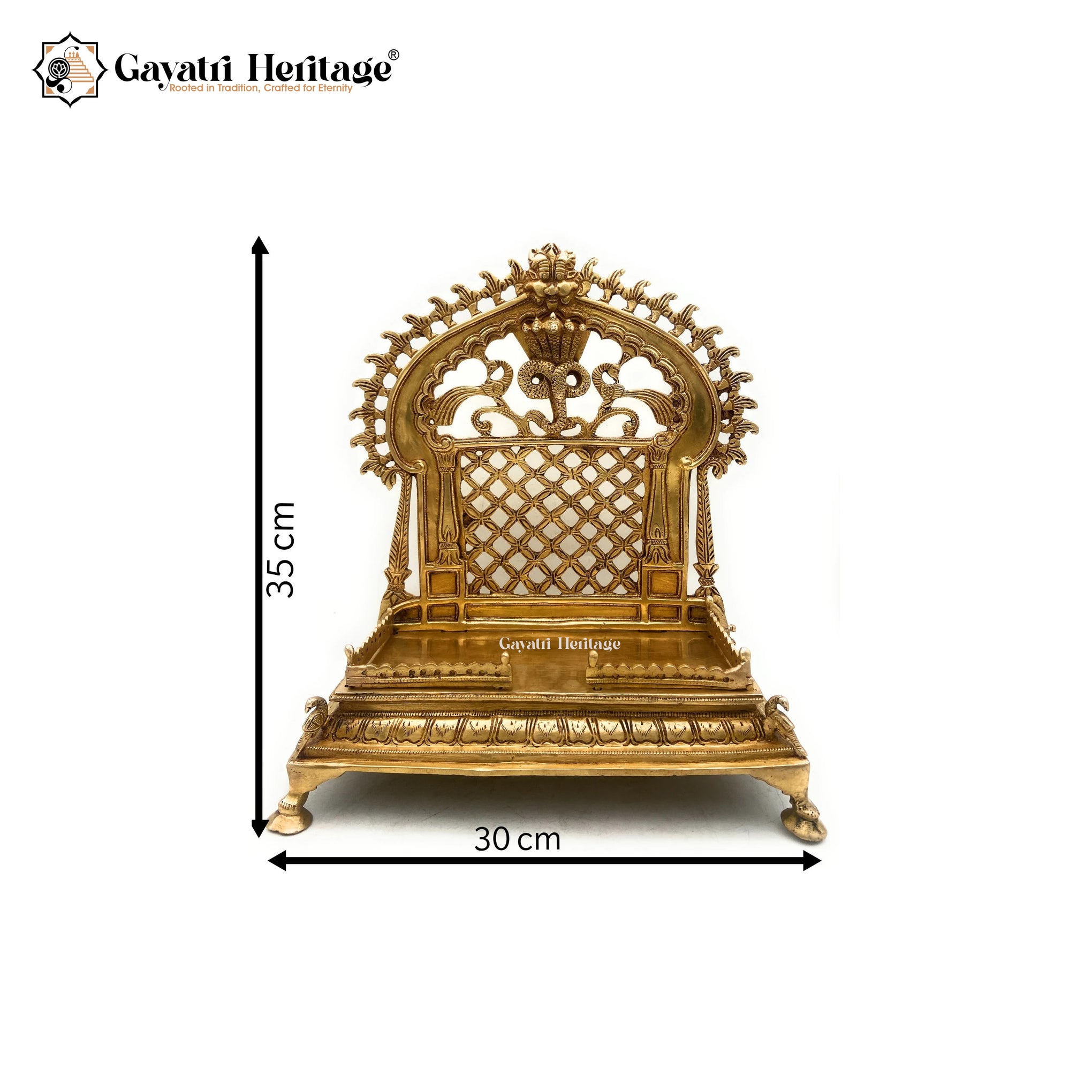 Brass Shinghasan With Prabhavali For Temple Decor – Majestic Throne fo ...