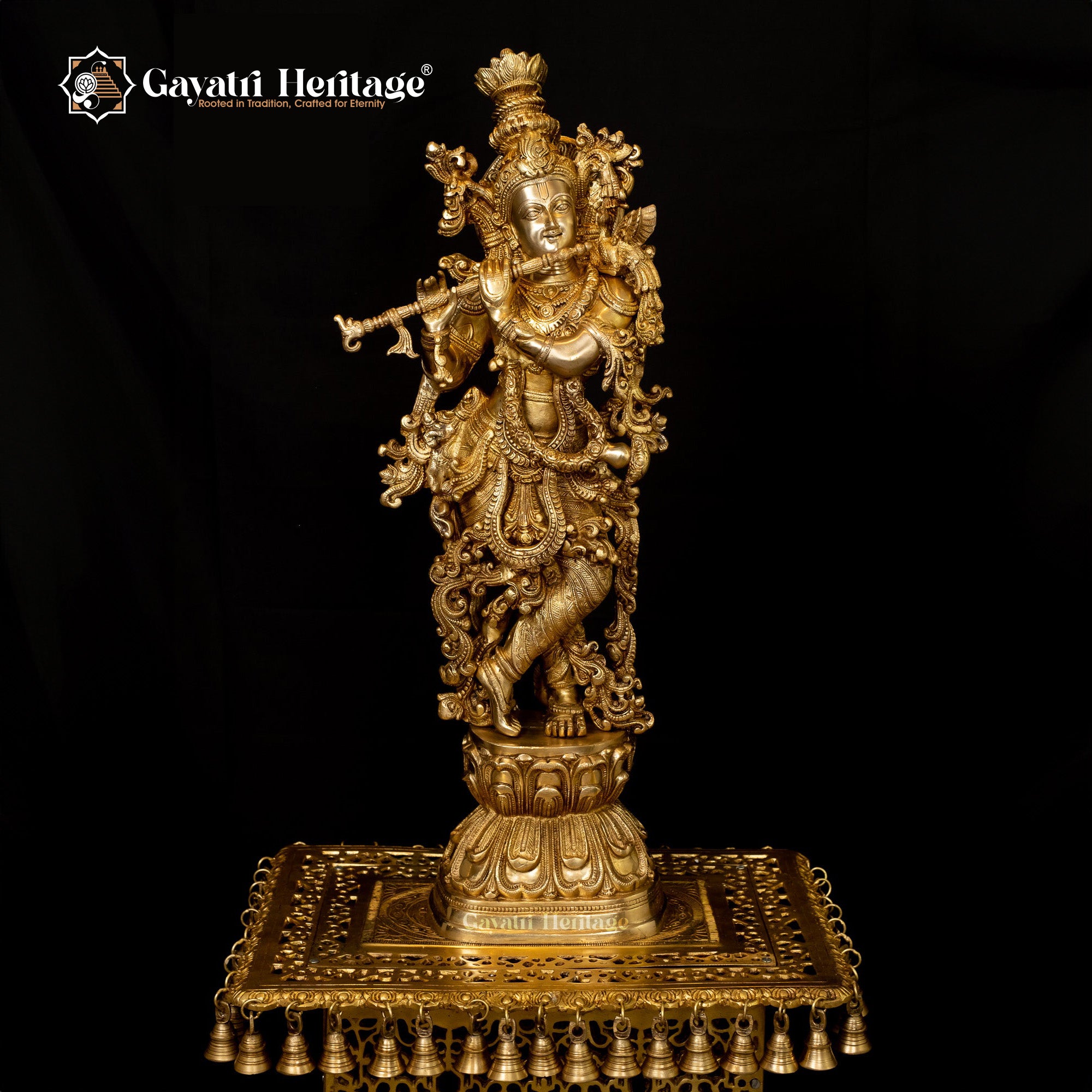 Brass Lord Krishna Murlidhar Statue – Divine Melody and Eternal Blessi ...