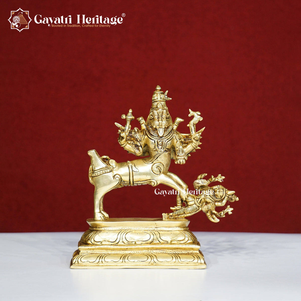 Brass Sarweshwara Statue – South Indian Divine Idol | Gayatri Heritage
