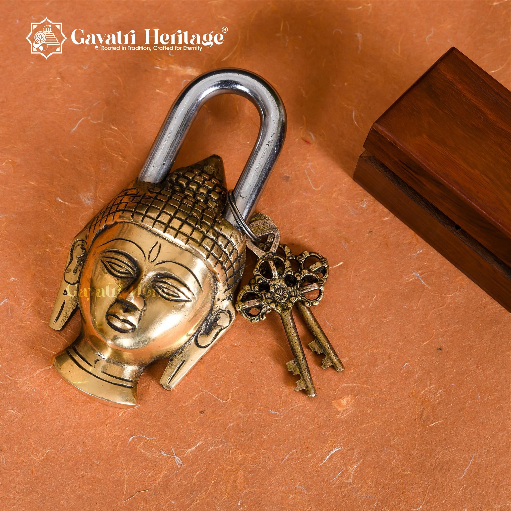 Brass Buddha Door Lock – Protection & Tranquility | Gayatri Heritage