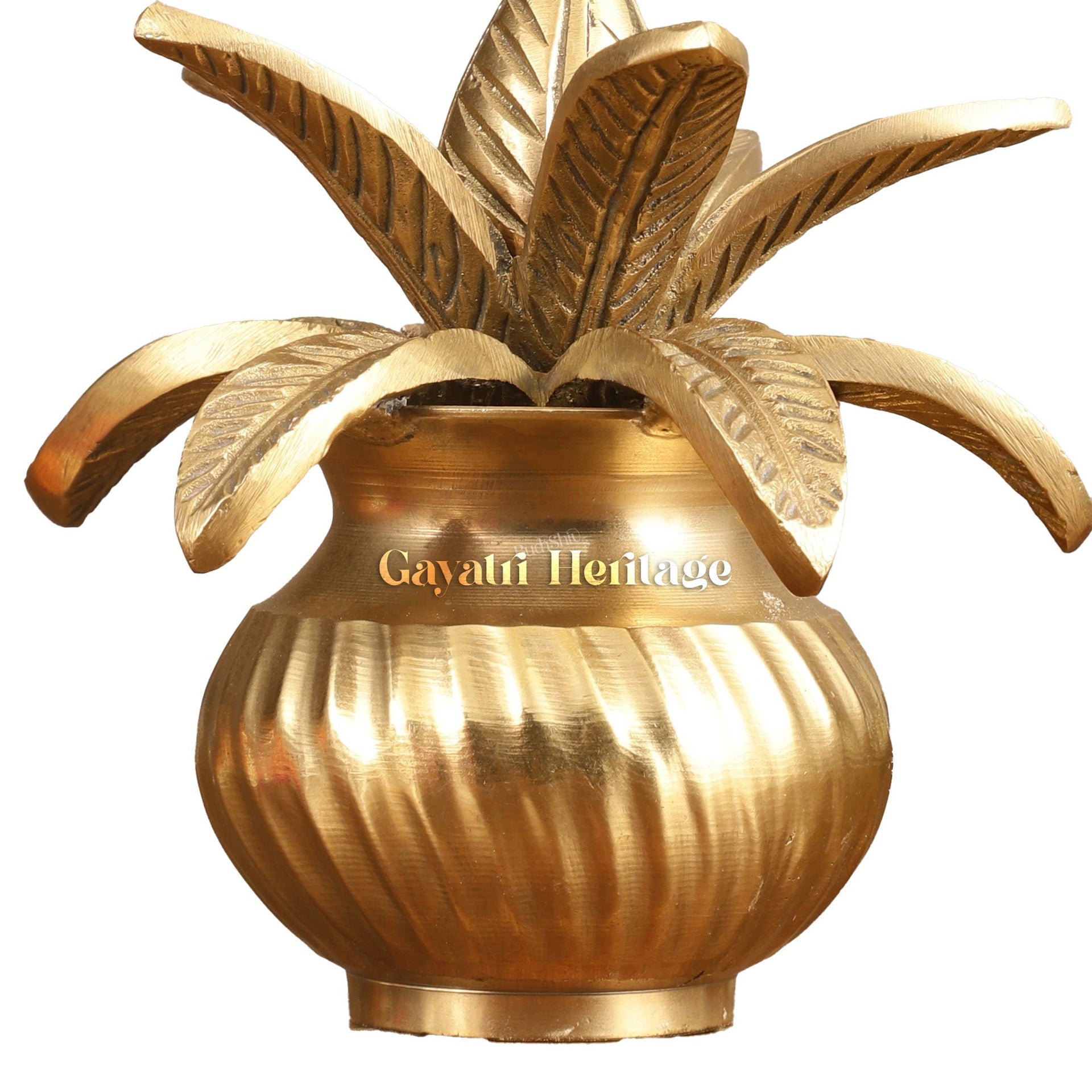 Brass Coconut Puja Kalash – Sacred Vessel for Rituals | Gayatri Herita ...