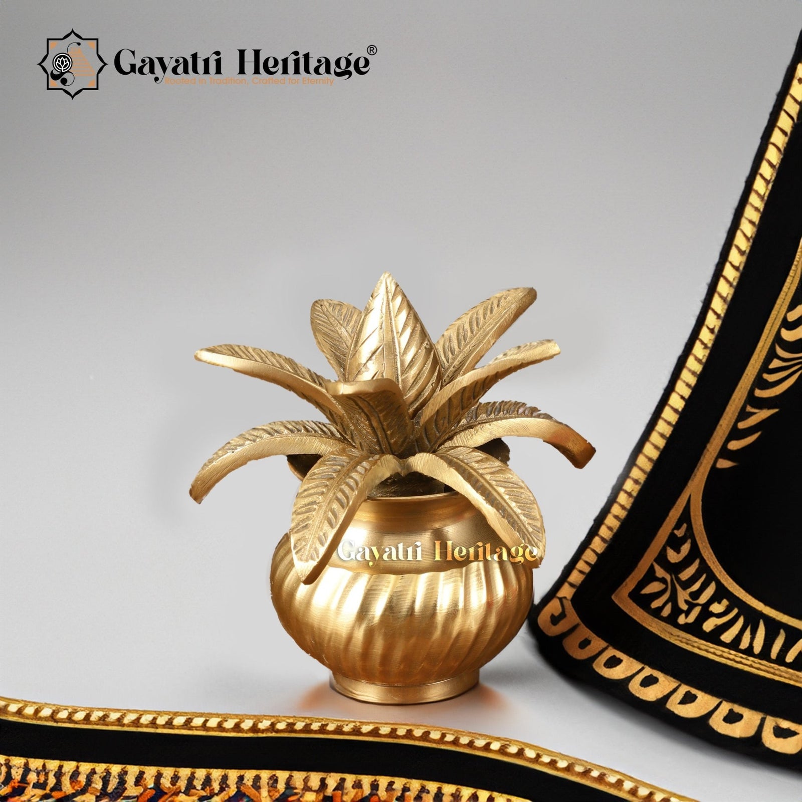 Brass Coconut Puja Kalash – Sacred Vessel for Rituals | Gayatri Herita ...