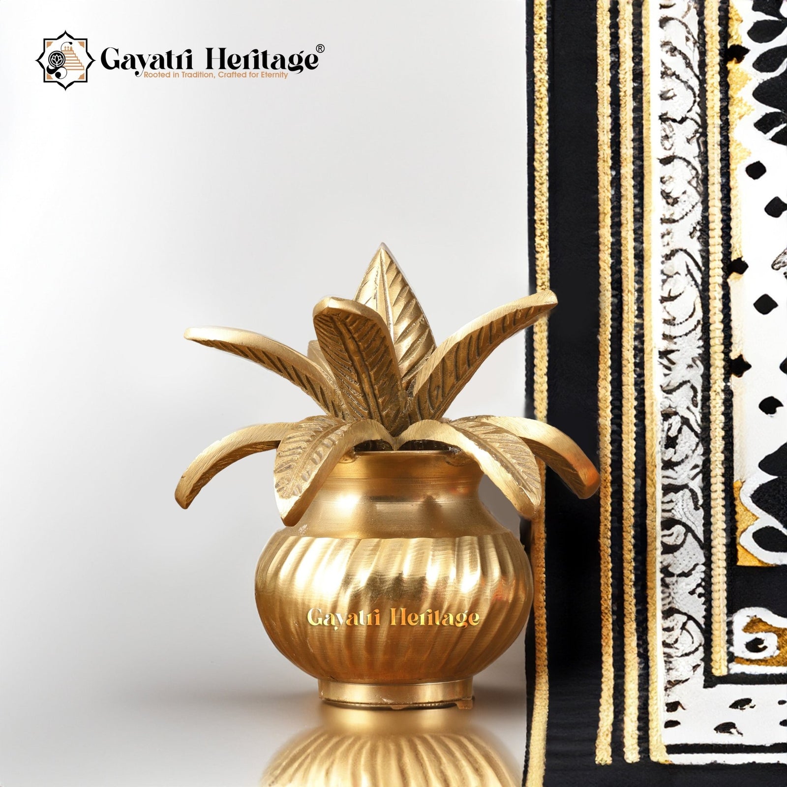 Brass Coconut Puja Kalash – Sacred Vessel for Rituals | Gayatri Herita ...
